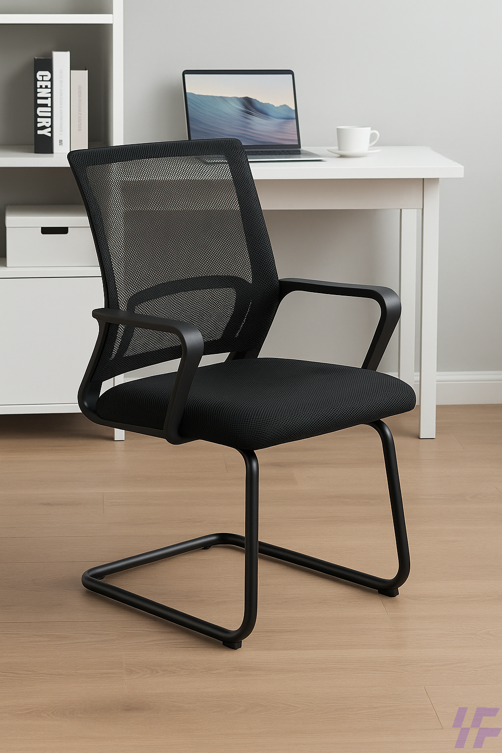 Black Mesh Visitor Office Chair - Intercom Furniture