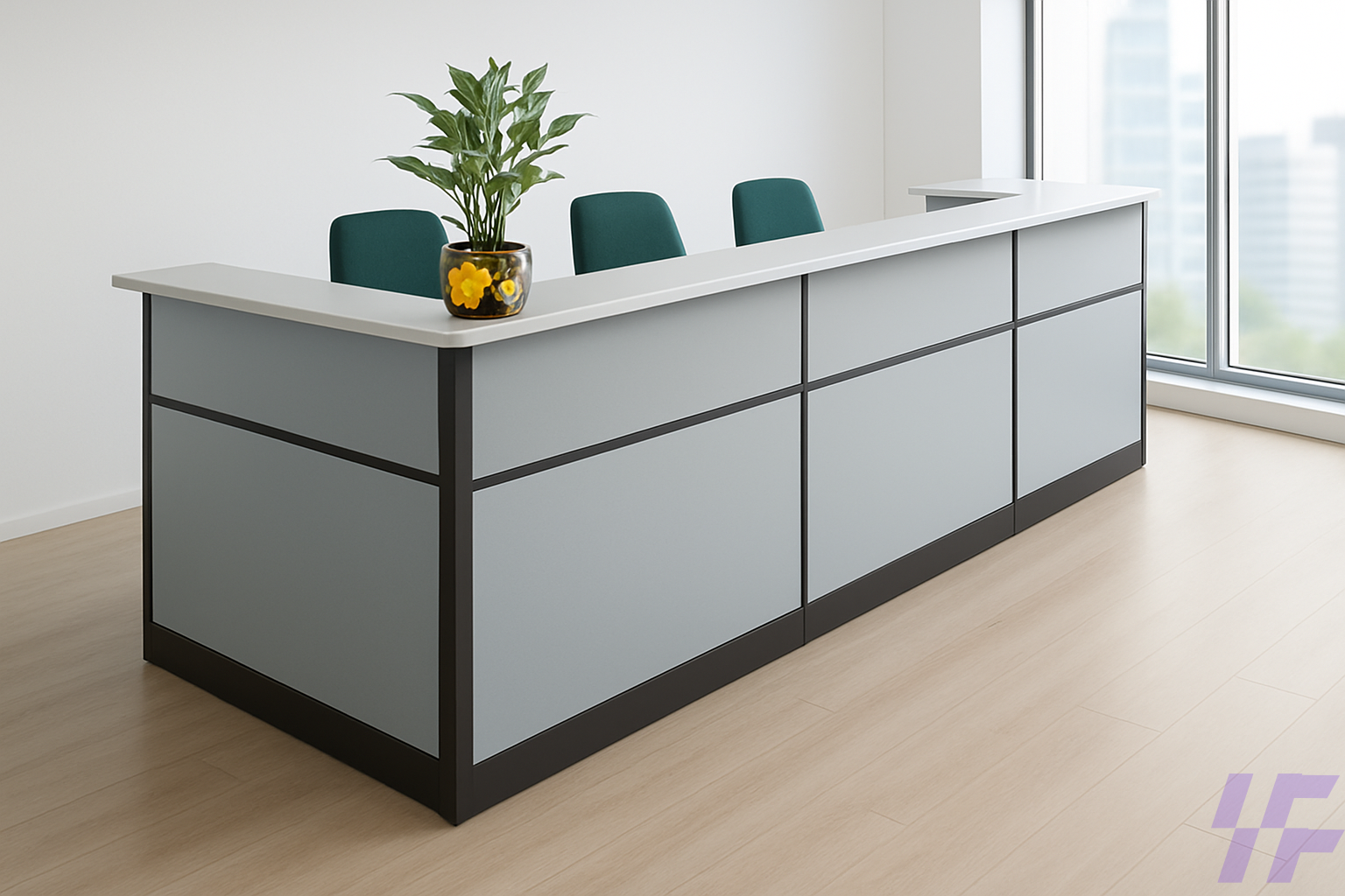 2m Modern Reception Desk – Sleek, Functional & Professional - Intercom ...